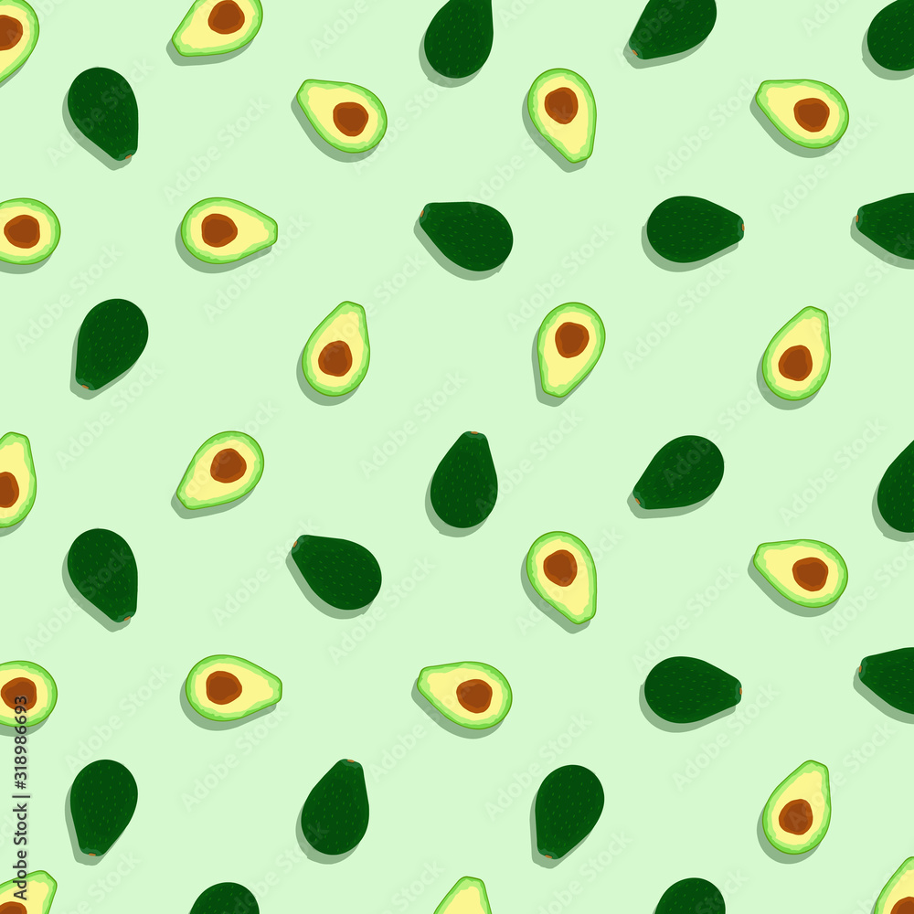 Avocado pattern for textile, print, surface design. Tropical fruits ...