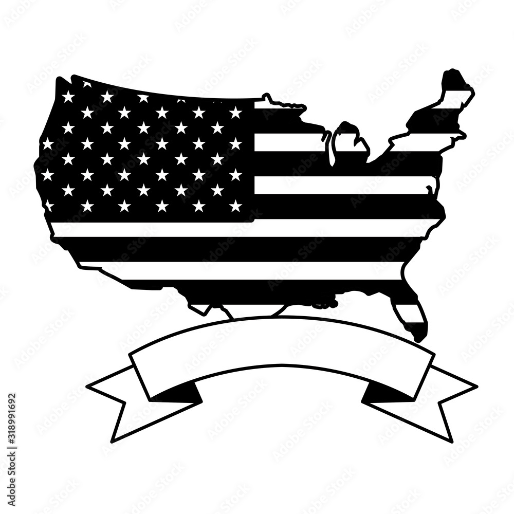 united states map with flag on white background Stock Vector | Adobe Stock
