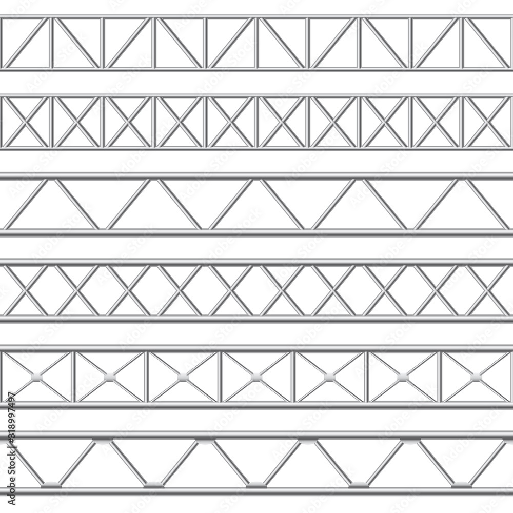 Metal truss girder. Steel pipes structures, roof girder and seamless ...
