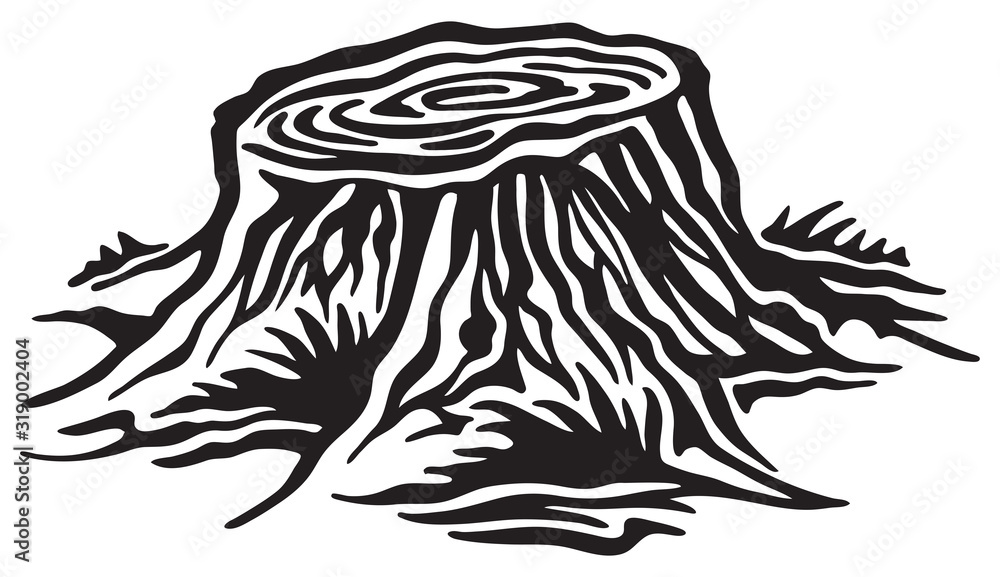 Tree stump Stock Vector | Adobe Stock