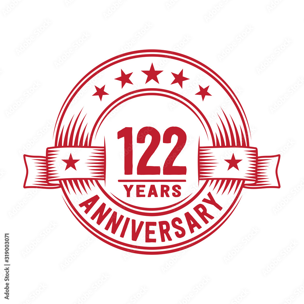 122 years logo design template. 122nd anniversary vector and ...