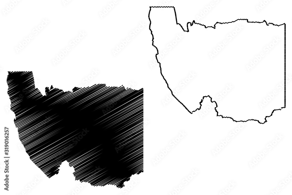 Karas Region (Regions of Namibia, Republic of Namibia) map vector ...