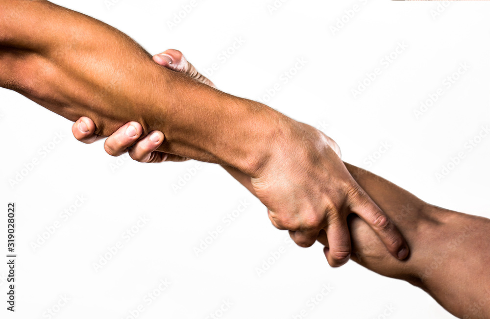 Helping hand concept, support. Helping hand outstretched, isolated arm ...