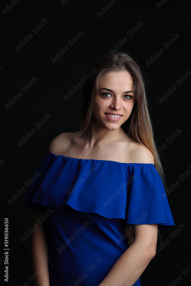 Portrait of a beautiful girl without retouching skin. Photo original ...