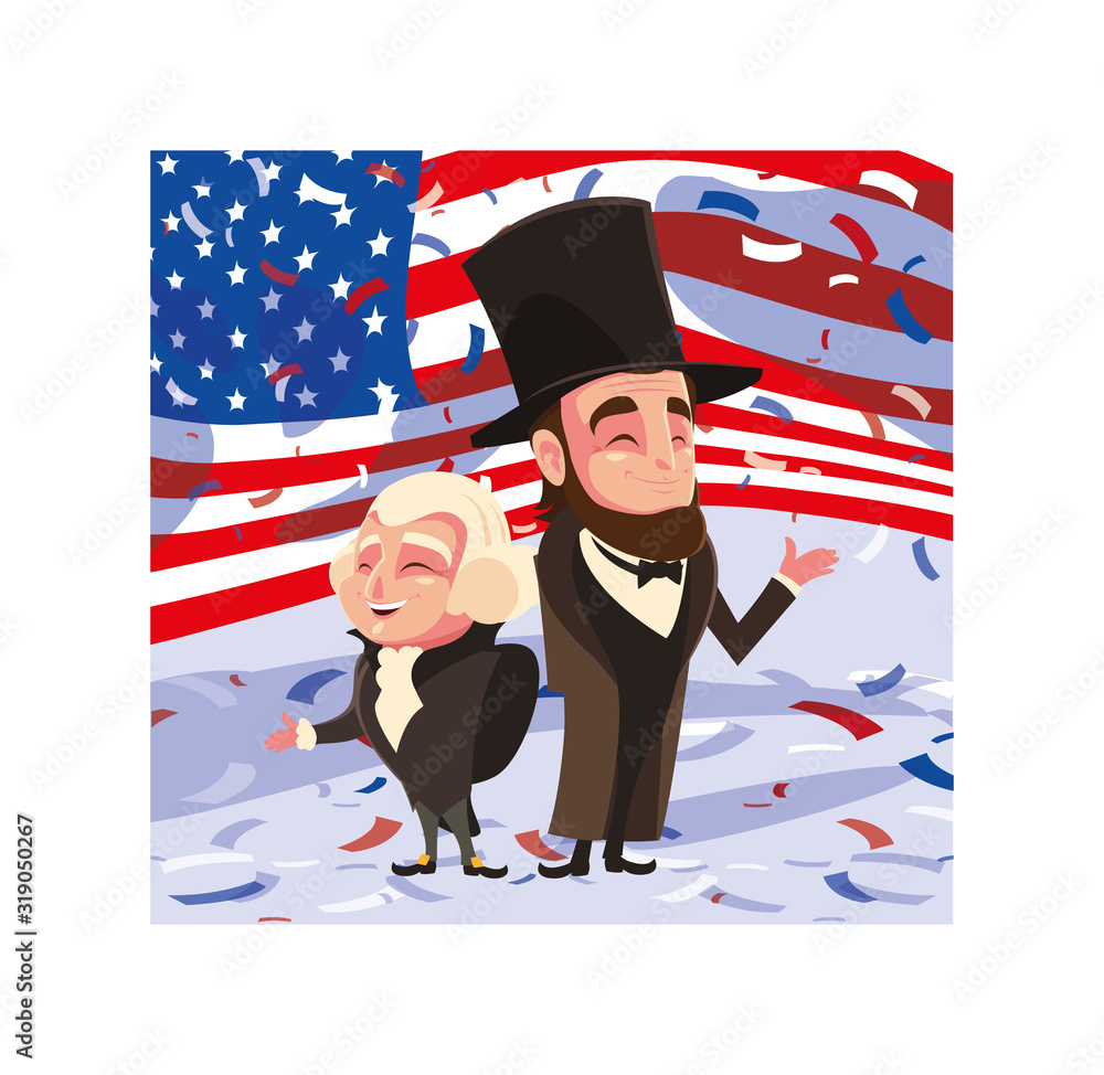 cartoon of presidents george washington and abraham lincoln, president ...