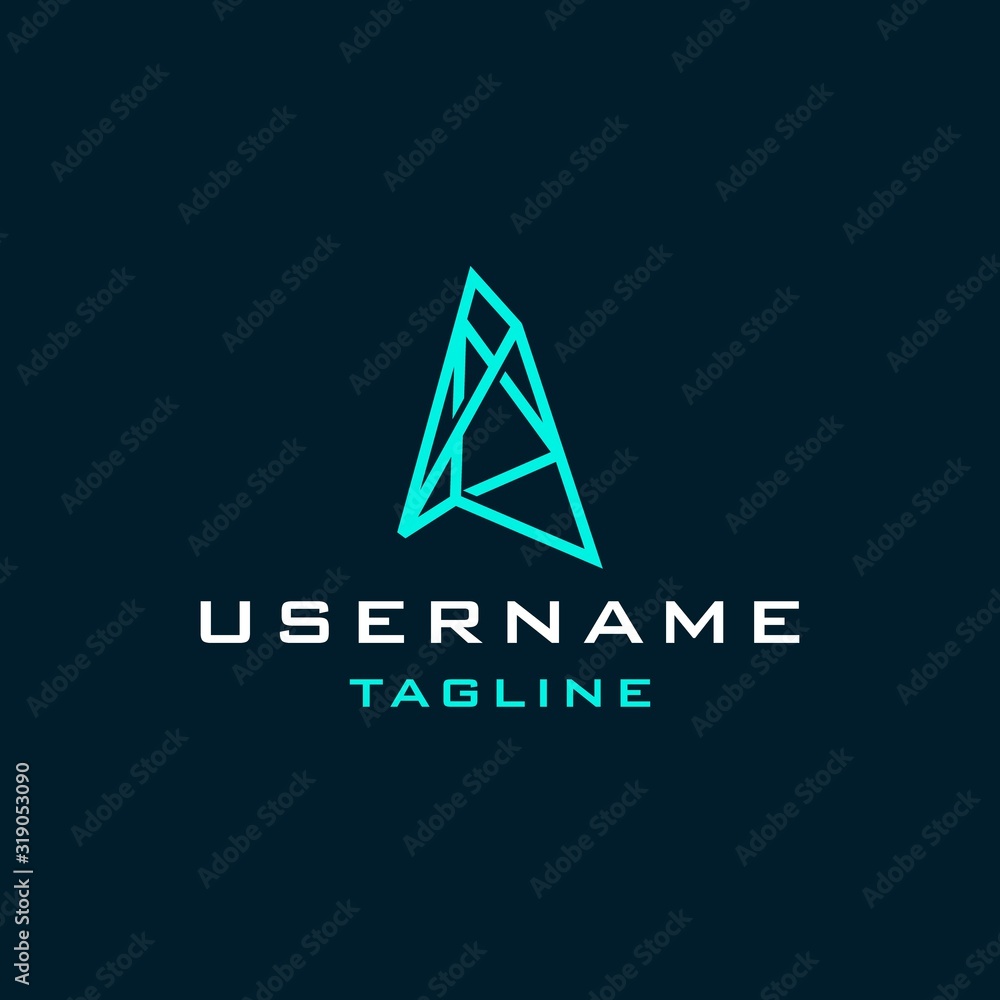 abstract mesh logo design inspiration . diamond icon design template ...