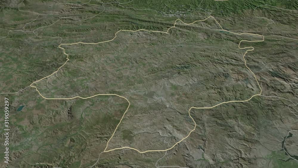 Sivas, province with its capital, zoomed and extruded on the satellite ...