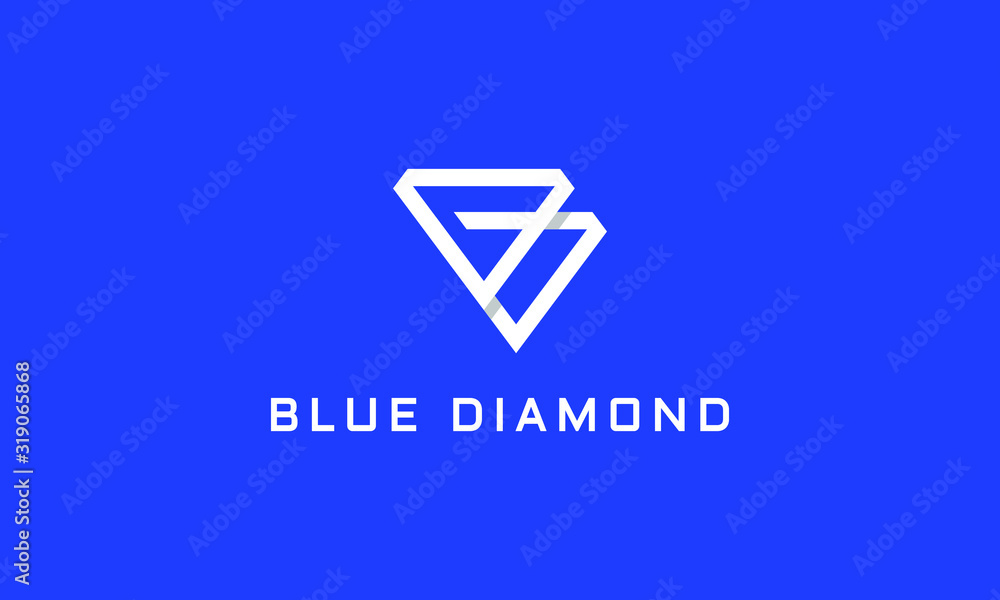 Blue Diamond Shape Logo