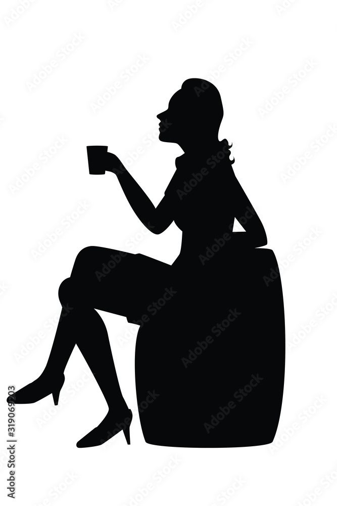 Sexy Woman Silhouette Vector Stock Vector Adobe Stock 6277