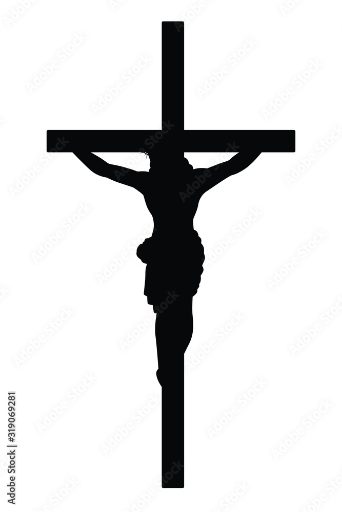 Jesus on cross silhouette vector Stock Vector | Adobe Stock