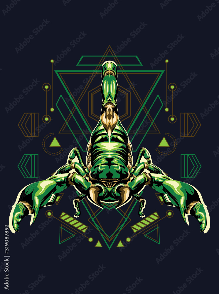scorpion king zodiac illustrattion in sacred geometry Stock Vector ...