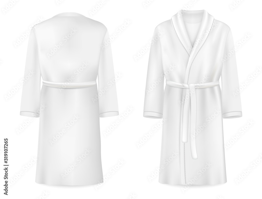 Realistic White Bathrobe Mockup Vector Isolated Illustration Stock Vector Adobe Stock