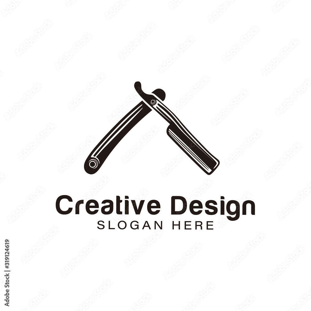 antique razor blade. barbershop logo Ideas. Inspiration logo design ...