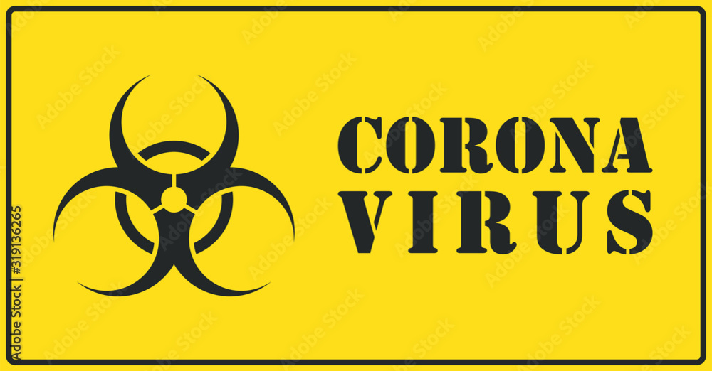 Corona Virus Biohazard warning safety icon shape. biological hazard ...