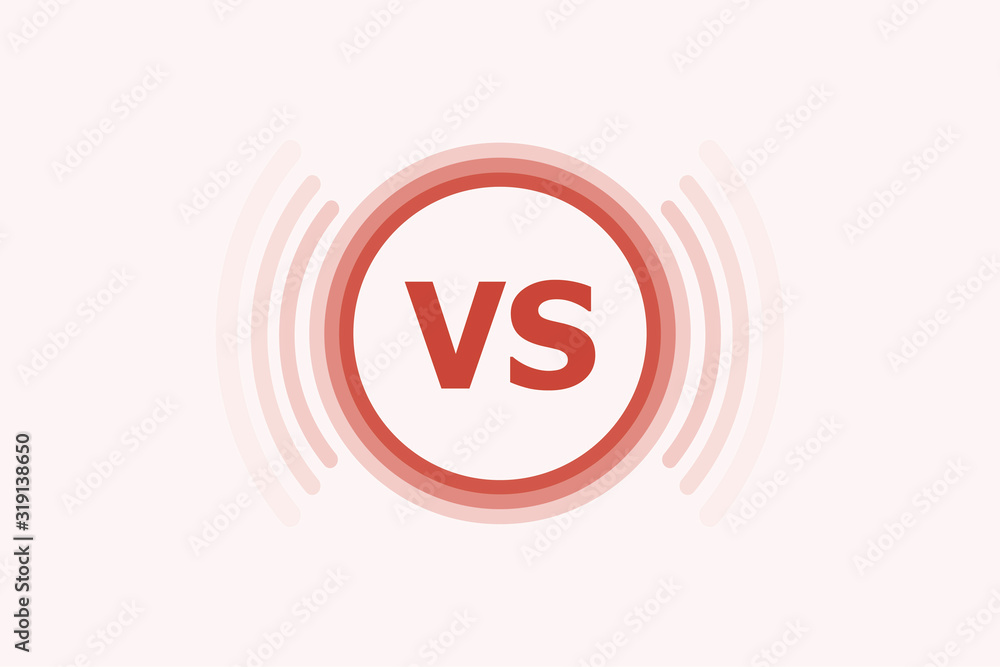 VS letters button. Versus logo isolated on white background. Fight ...