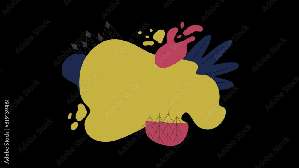 Moving liquid blobs layout with hand drawn elements alpha channel ...