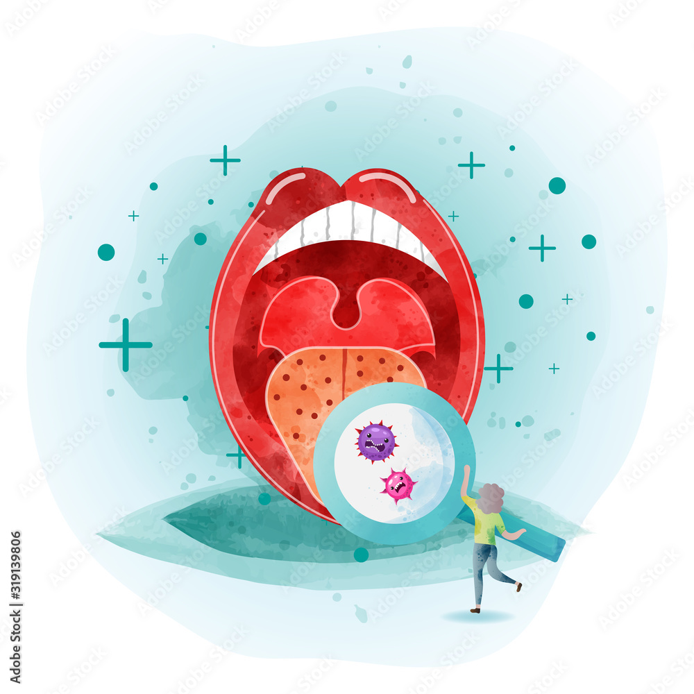 Human mouth anatomy. Internal organ concept. Vector modern style ...