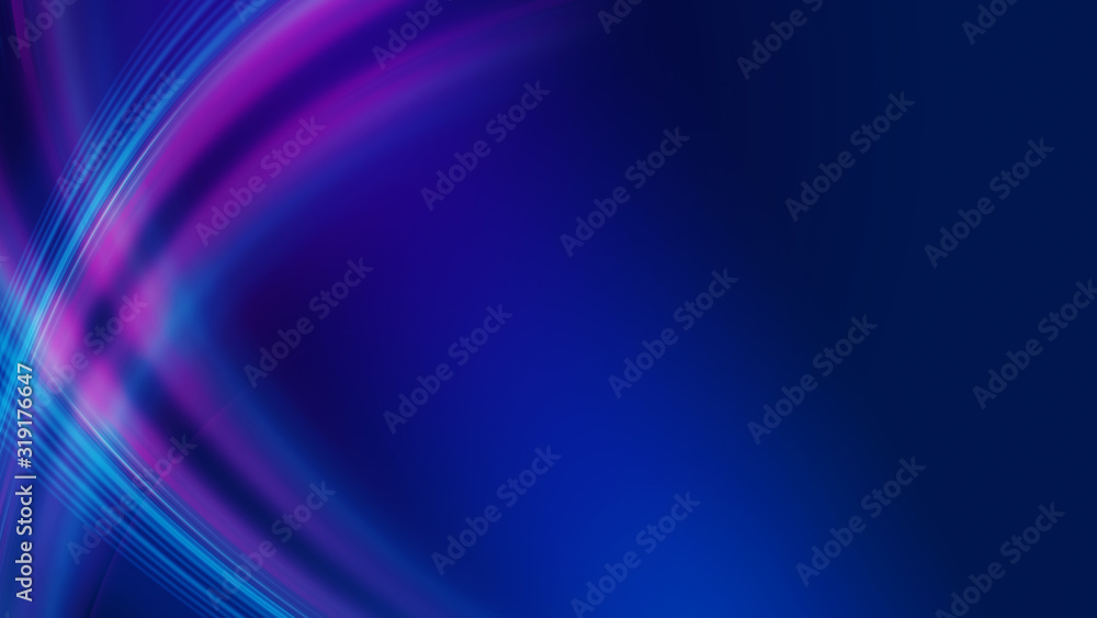 Dark blue abstract background with ultraviolet neon glow, blurry light ...
