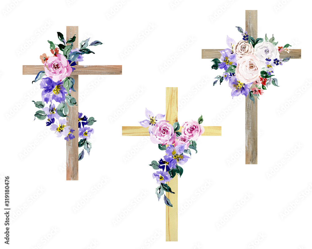 Purple Easter Cross Clipart