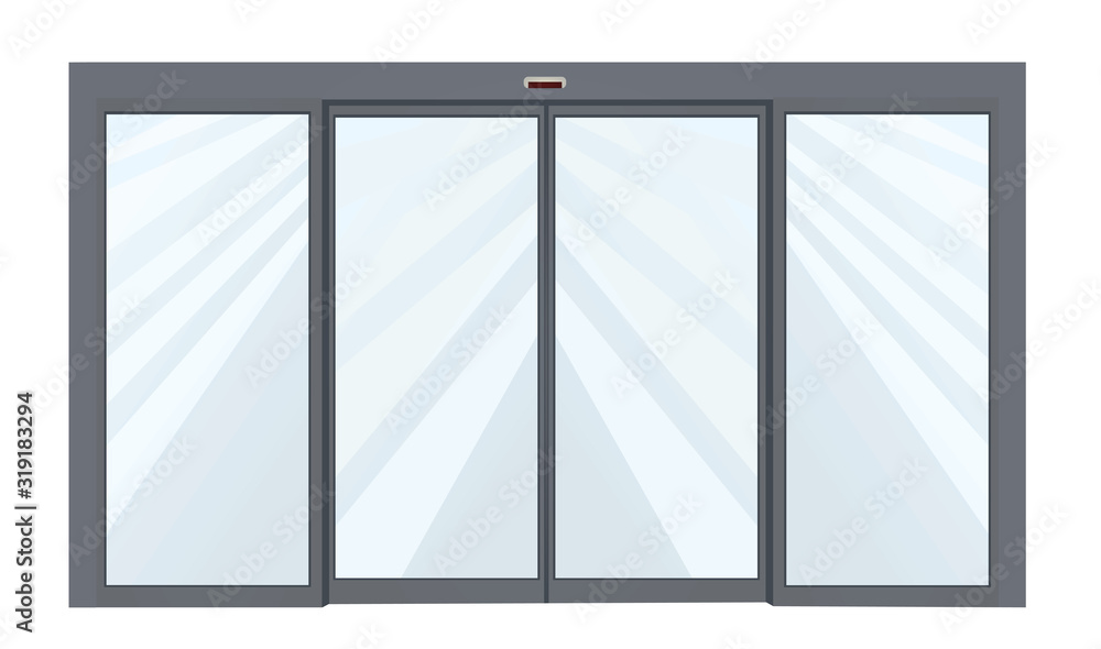 Closed sliding door. vector Stock Vector | Adobe Stock