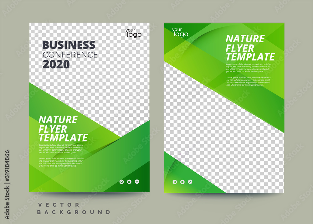 Vector eco flyer, poster, brochure, magazine cover template. Modern ...