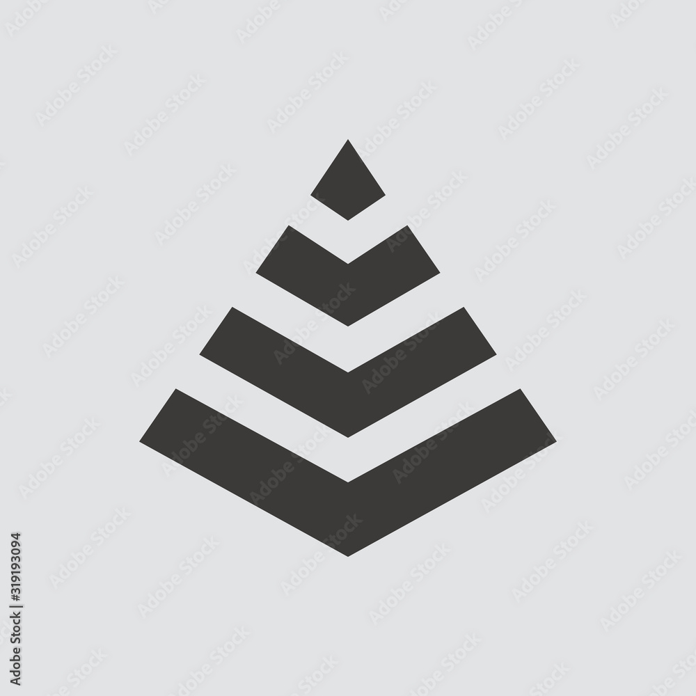 Pyramid icon isolated of flat style. Vector illustration. Stock Vector ...