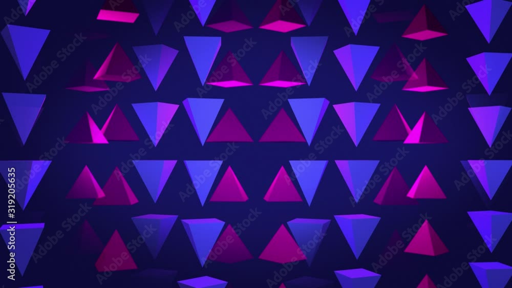 Abstract 3D background rendering of geometric pyramid shapes. Computer ...