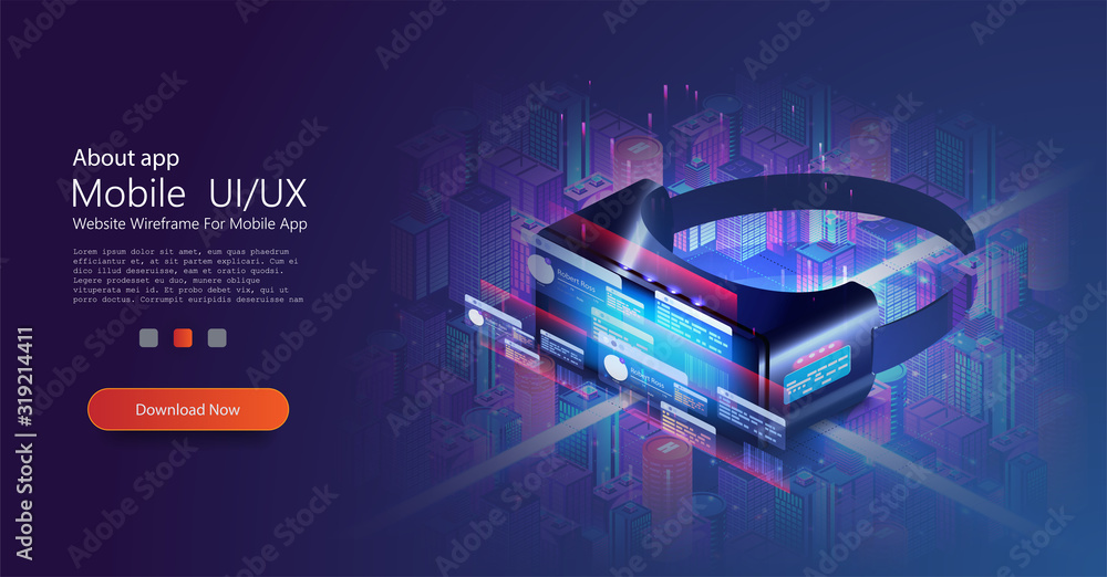 Futuristic city concept. Virtual smart city concept. Virtual augmented ...