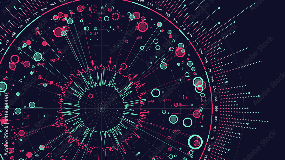 Vector Abstract Big Data Visualization Complex Data Design Abstract Radial Graph Visual Big
