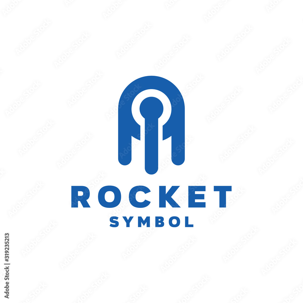 Rocket Technology logo design vector template with line Concept style ...
