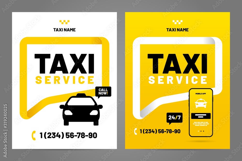 Vector layout design template for taxi service. Stock Vector | Adobe Stock