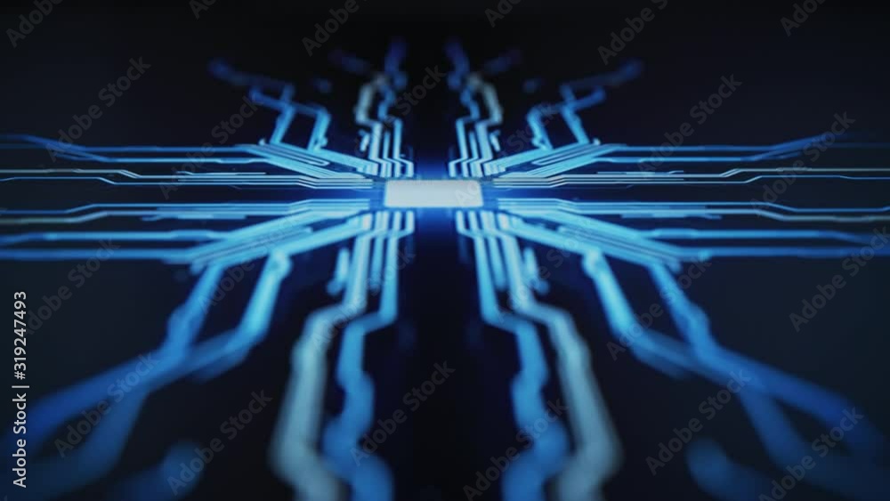 Digitalization Concept: Futuristic Robot Arm Interacting with Screen ...