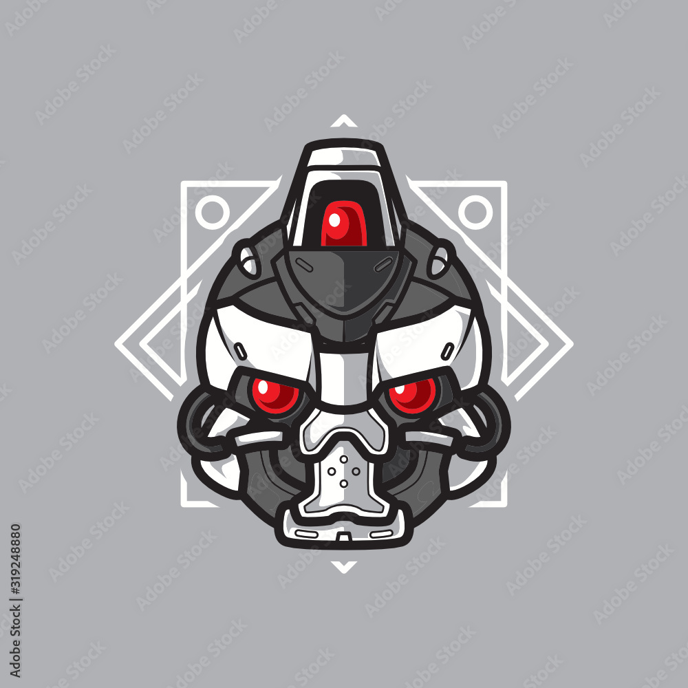 Mecha Robot Head Logo, Template Images Stock Vector | Adobe Stock