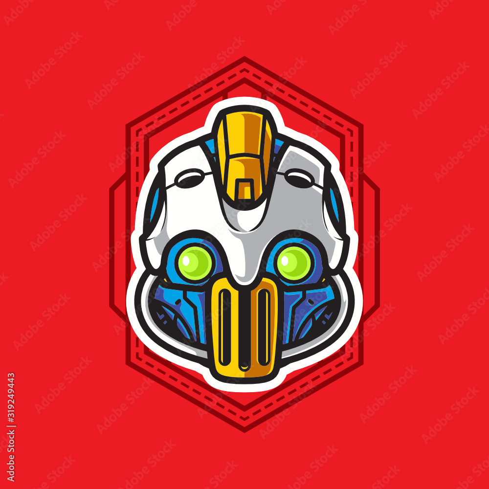 Mecha Robot Head Logo, Template Images Stock Vector | Adobe Stock
