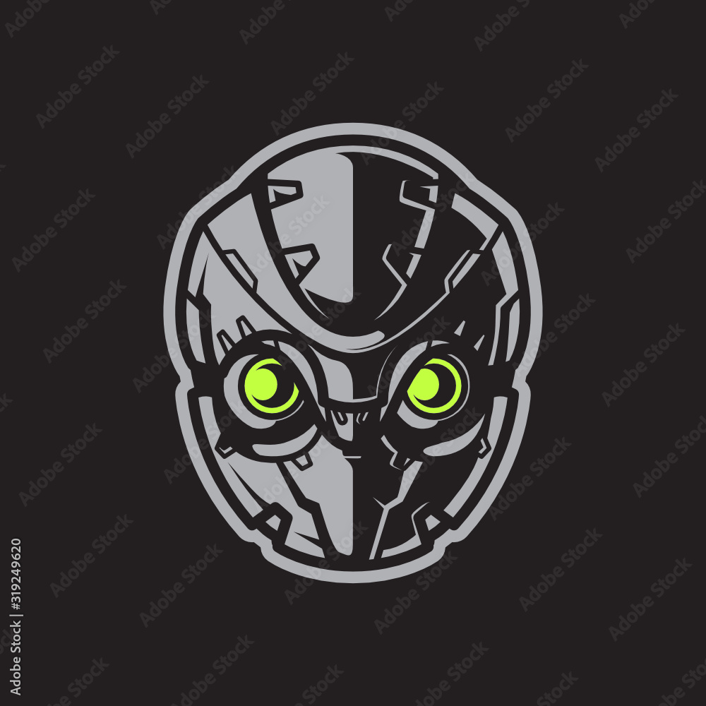 Mecha Robot Head Logo, Template Images Stock Vector | Adobe Stock