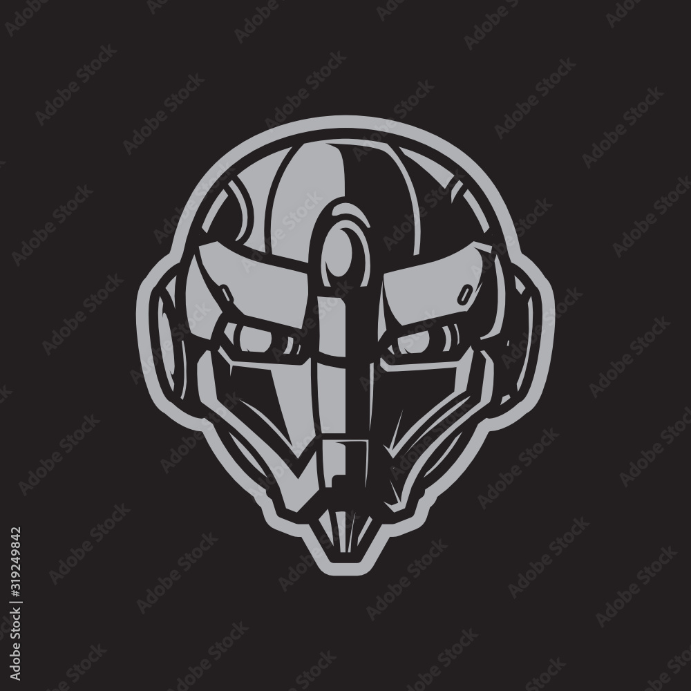 Mecha Robot Head Logo, Template Images Stock Vector | Adobe Stock