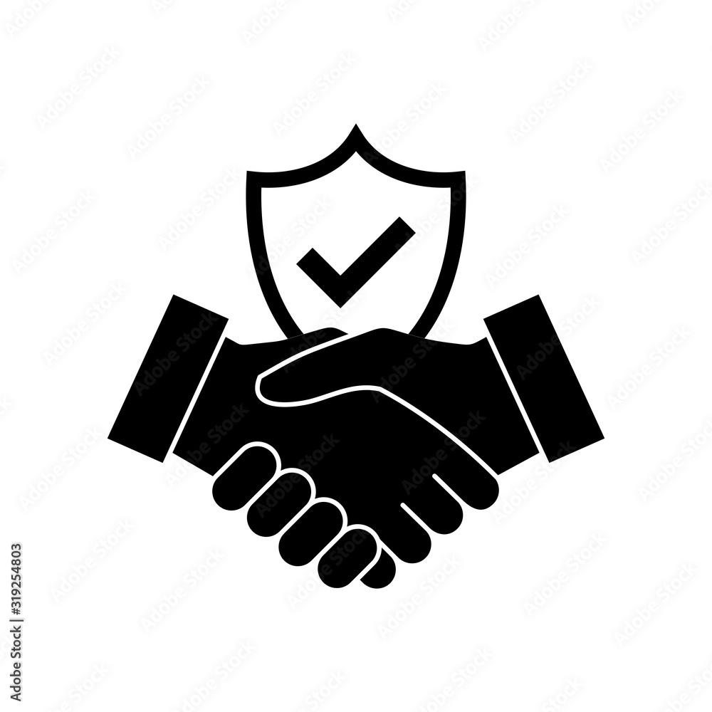 Trust icon vector. Handshake icon. Partnership and agreement symbol ...