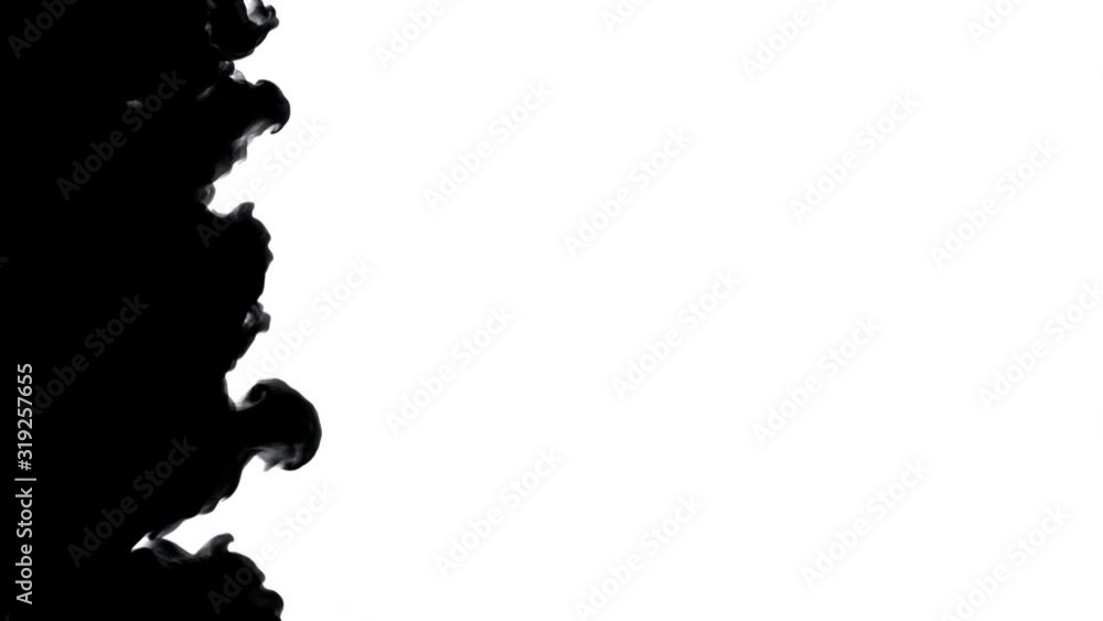 Ink in water, precart black watercolor ink slow motion transition drop ...