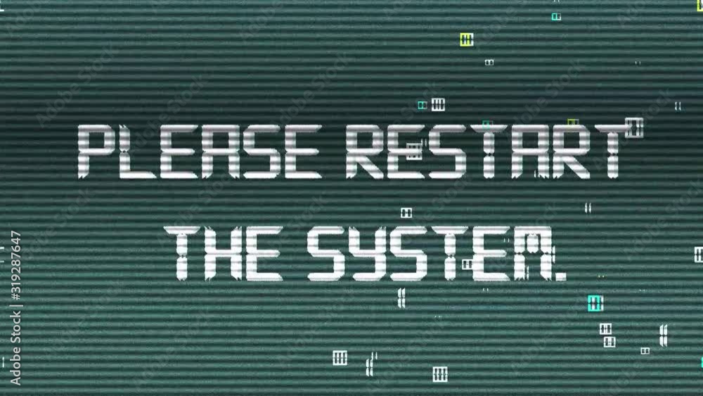 Vidéo Stock Please Reboot Text Digital Noise Glitch Effect Tv Screen ...