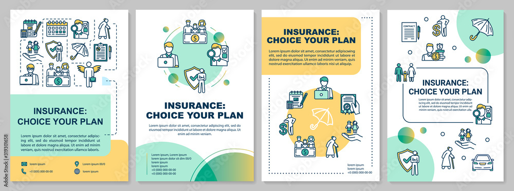 Choose insurance plan brochure template. Life guard. Flyer, booklet ...