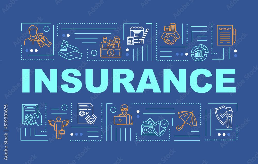 Insurance word concepts banner. Life coverage. Risk management. General ...