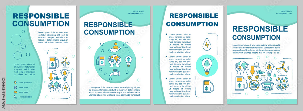 Responsible consumption brochure template. Ecology and recycling. Flyer ...