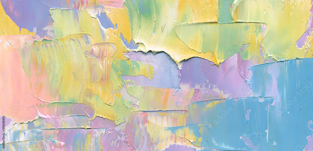 Pastel color abstract background. Texture of oil paint & palette knife ...