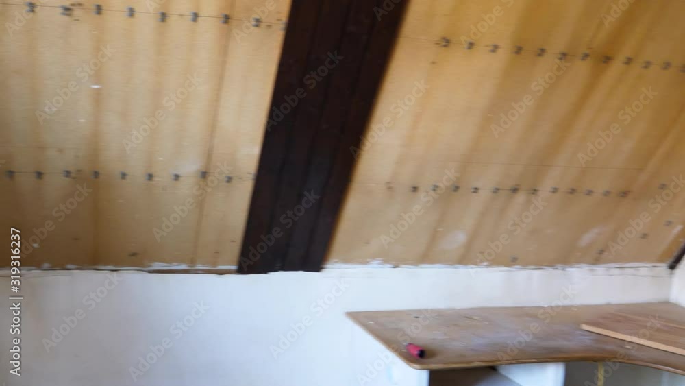 Renovation of old walls in old house particle board low-density ...