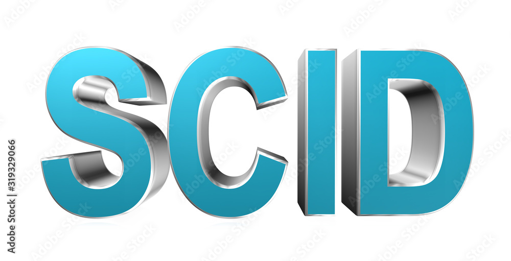 3D rendering SCID word - severe combined immunodeficiency concept ...