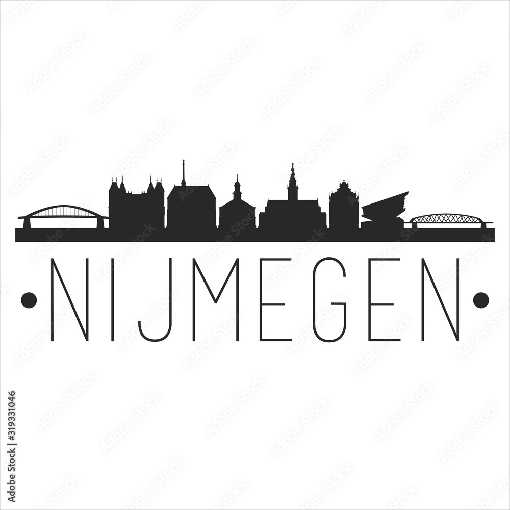 Nijmegen Netherlands. City Skyline. Silhouette City. Design Vector ...
