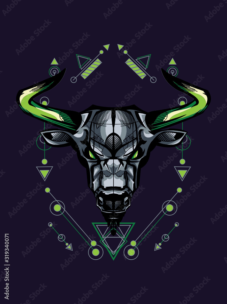 taurus zodiac symbol in saced geometry Stock Vector | Adobe Stock