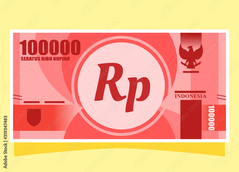 100000 Indonesian Rupiah Banknotes paper money vector icon logo ...