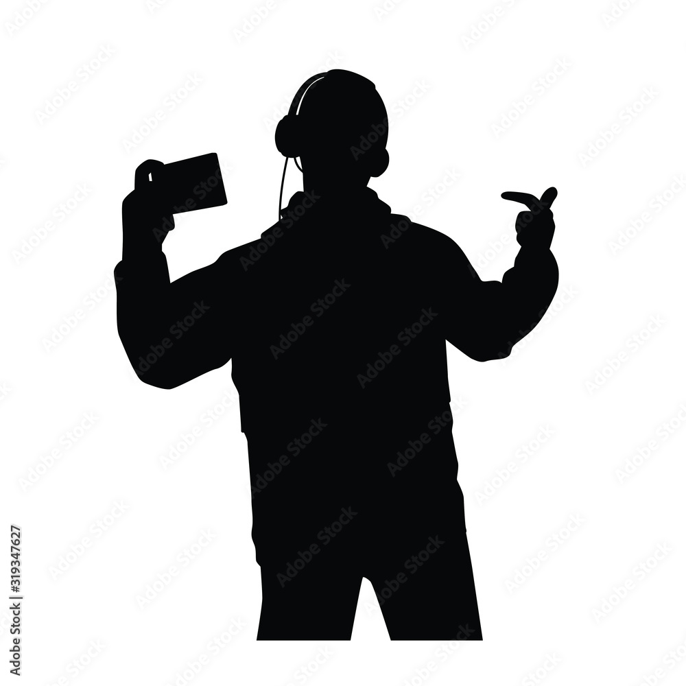 Gamer silhouette vector Stock Vector | Adobe Stock