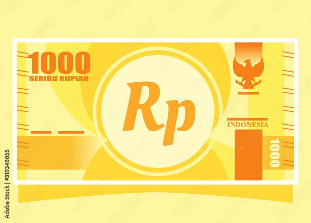 1000 Indonesian Rupiah Banknotes paper money vector icon logo ...